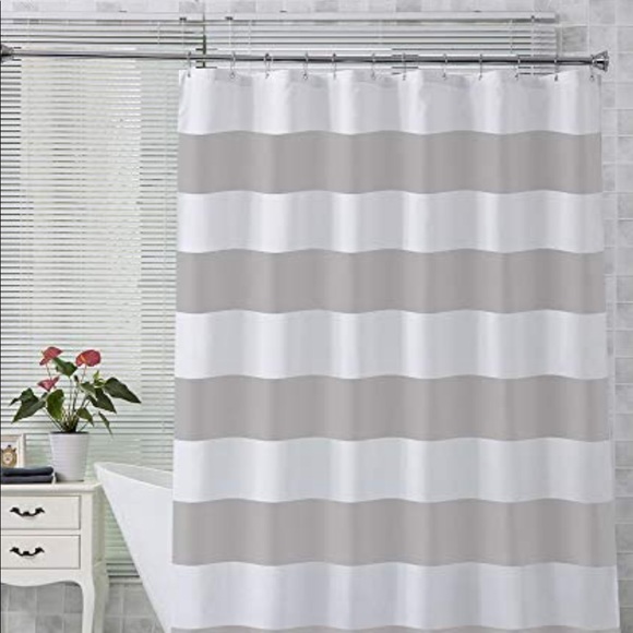 Room Essentials | Bath | Nwt Fabric Shower Curtain Gray And White ...